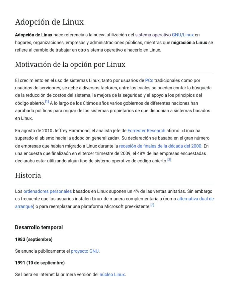 Adopción de Linux - Wikipedia, La Enciclopedia Libre | PDF | Microsoft ...