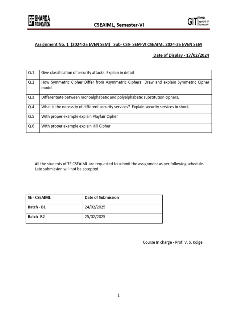CSEAIML CSS Assignments Overview 2024-25 | PDF