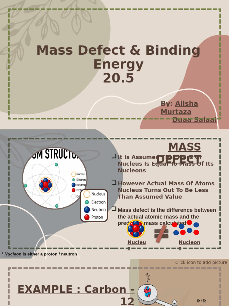 Mass Defect & Binding Energy | PDF