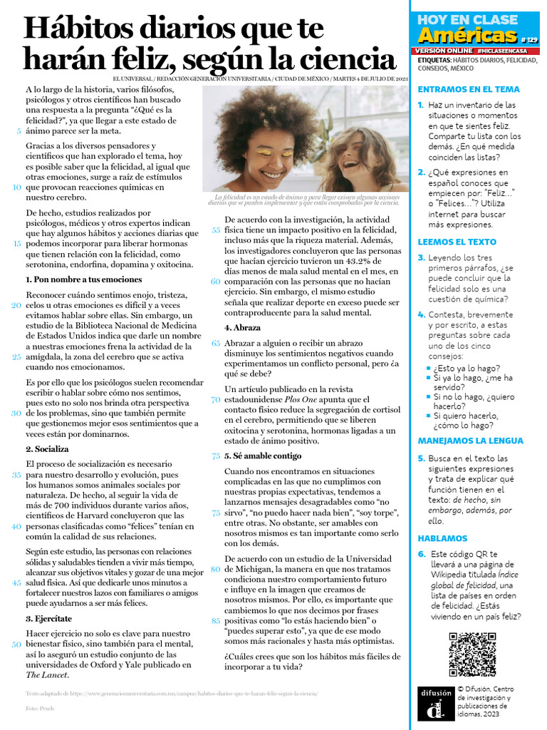 Artículo Felicidad | PDF | Felicidad | Las emociones