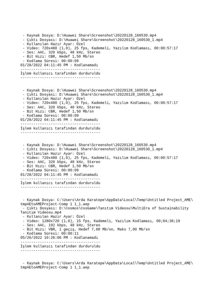 A Me Encoding Error Log | PDF