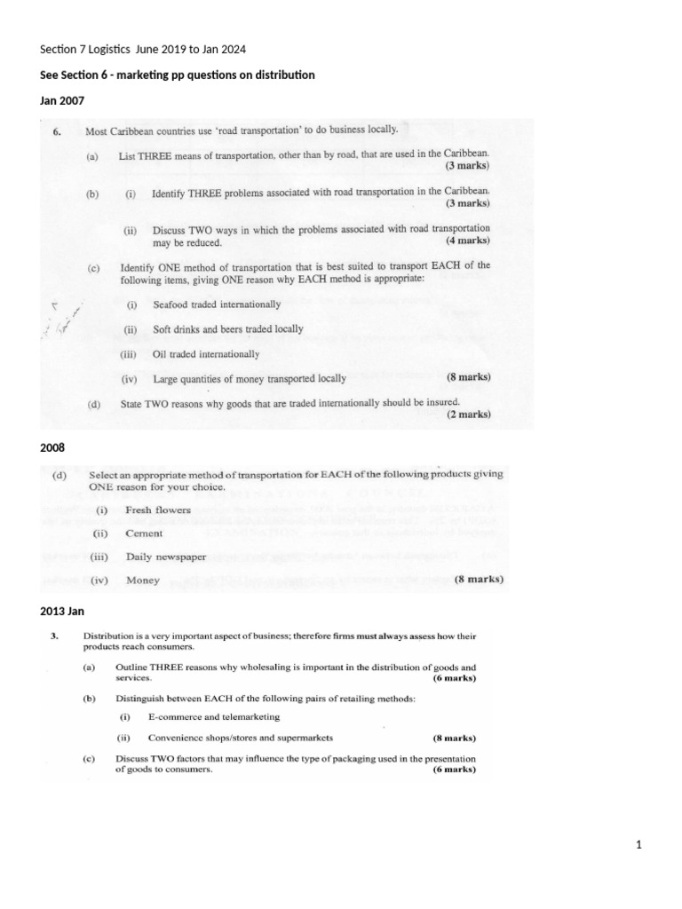 Section 7 PP Logistics 2019 - 2023 | PDF | Logistics | Supply Chain