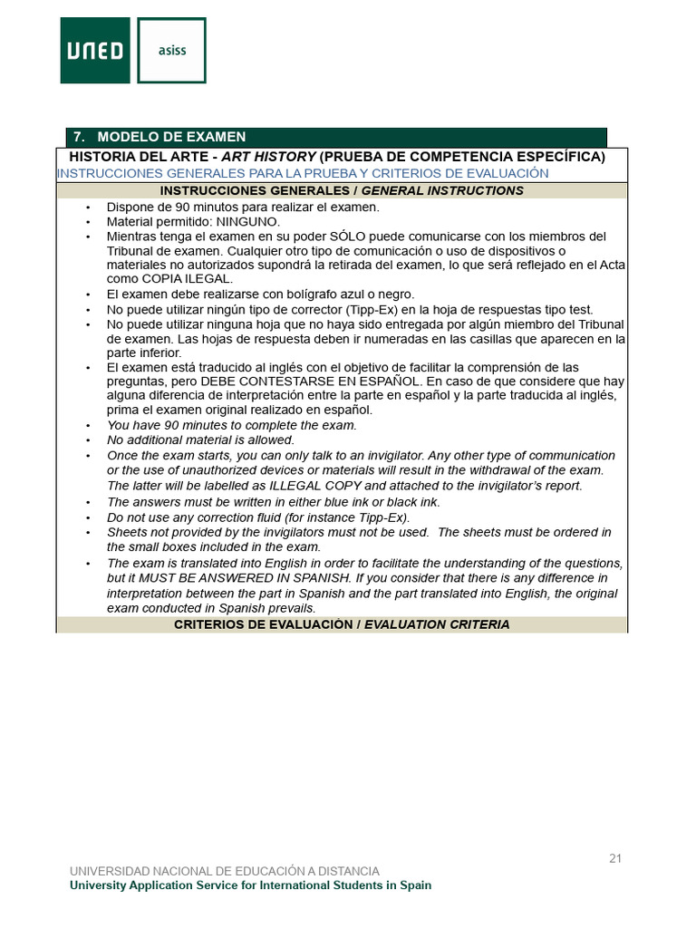 Mod Exa Historia Del Arte 2025 | PDF