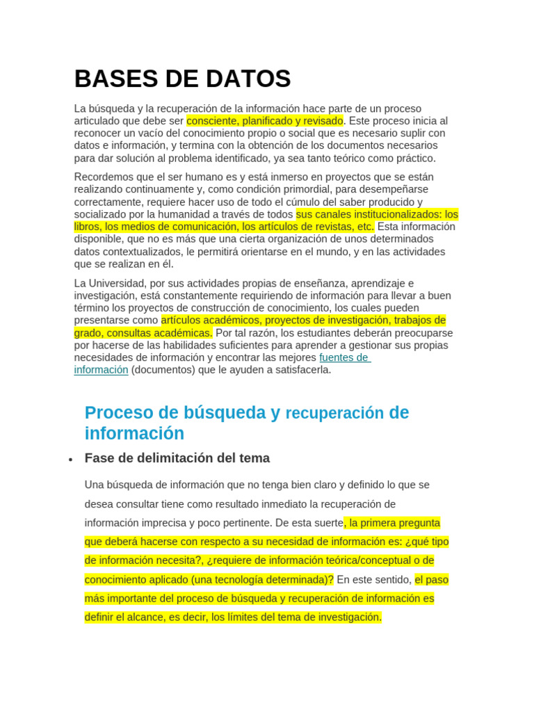 Estrategias de Búsqueda y Gestión de Información | PDF | Acceso abierto | Bases de datos