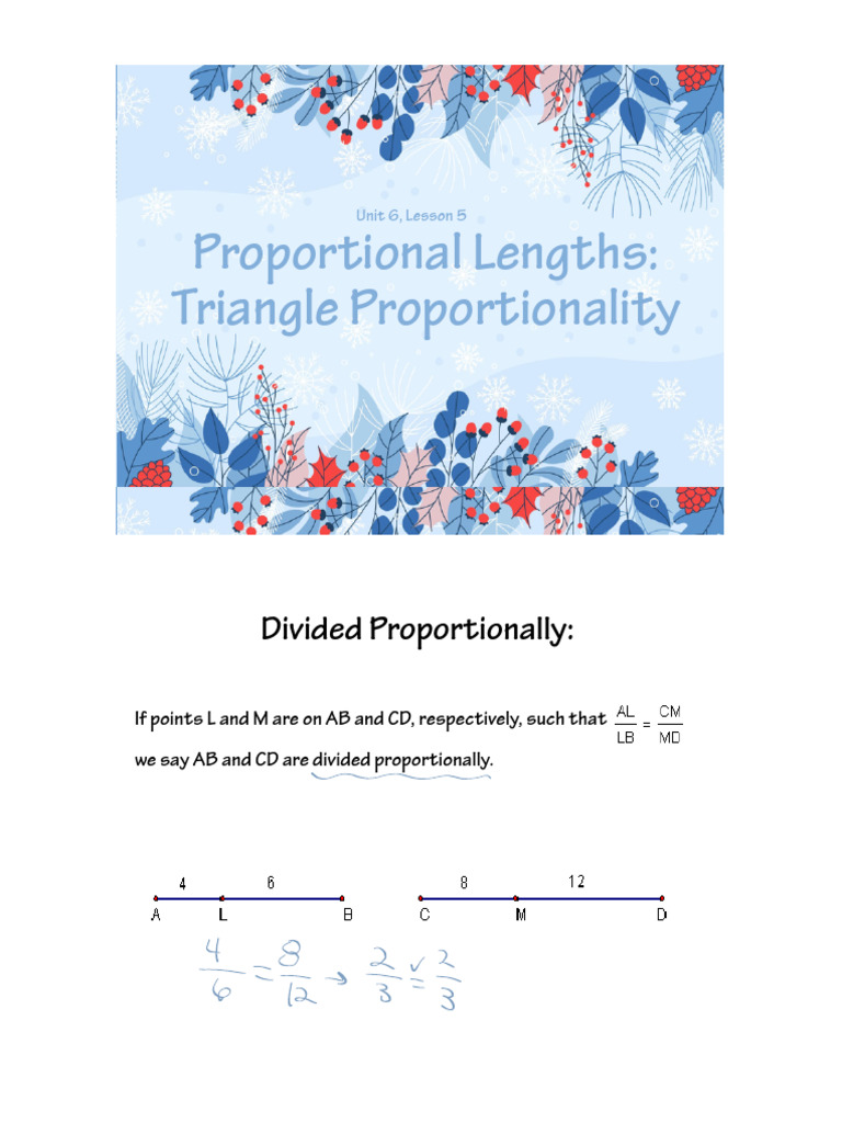 Geo Lesson 5 Filled Triangle Proportionality Notes | PDF