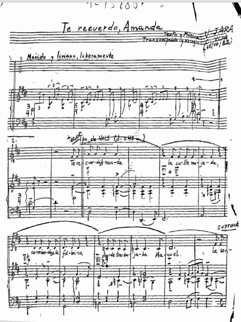 Te recuerdo amanda arr cirilo vila | PDF