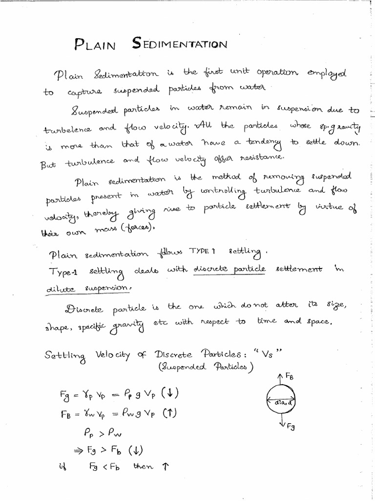 Plain Sedimentation PDF | PDF