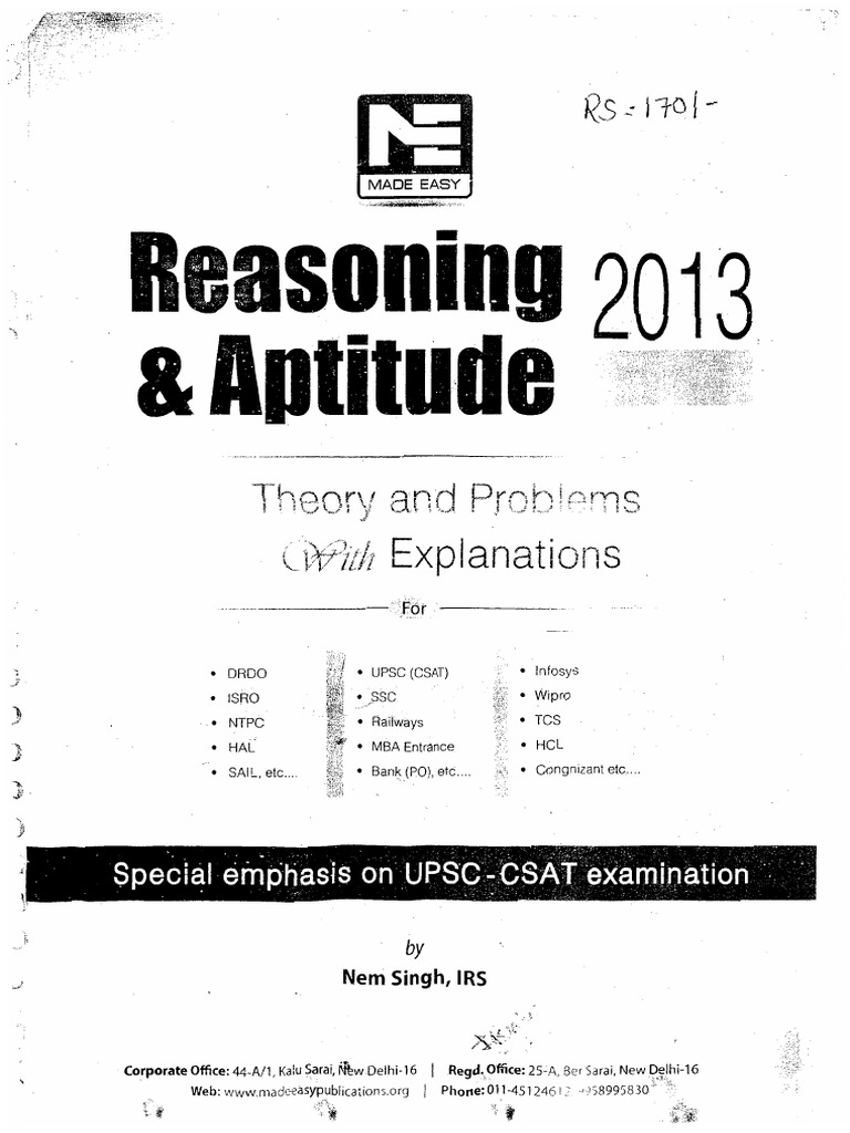 Reasoning Aptitude (CRT) | PDF