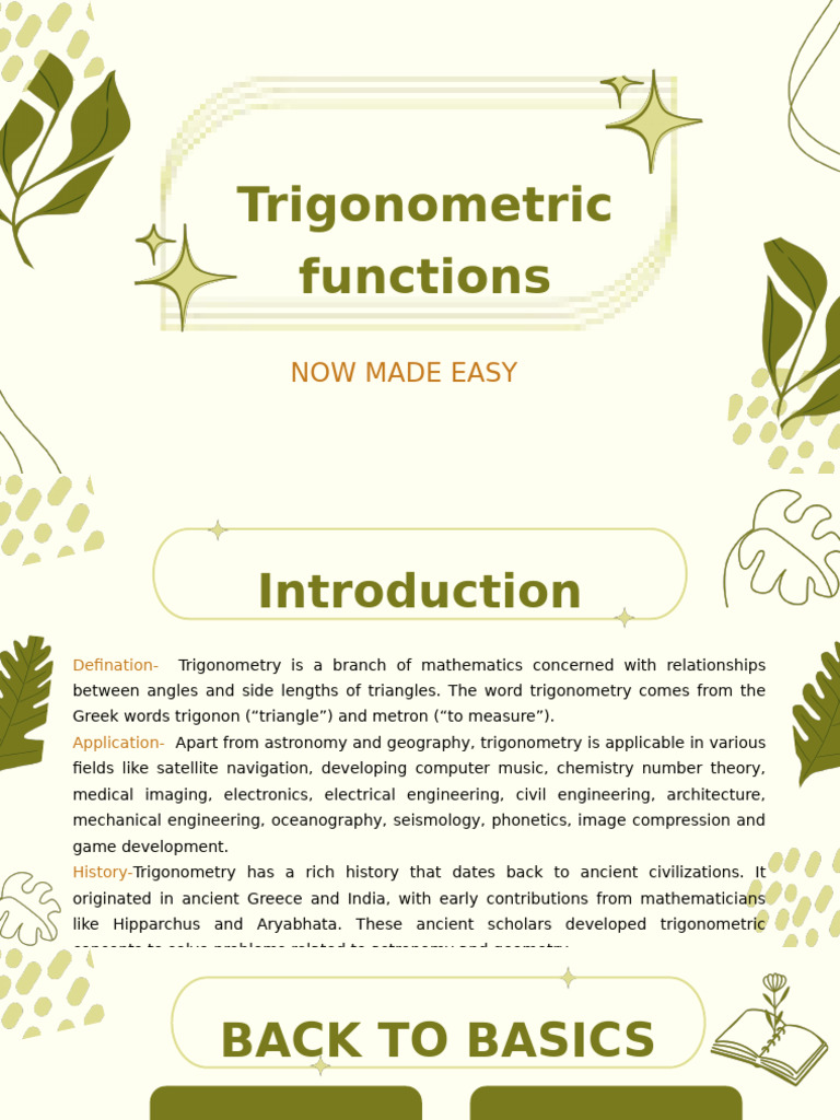 Trigonometry Brochure Overview | PDF | Trigonometry | Trigonometric Functions