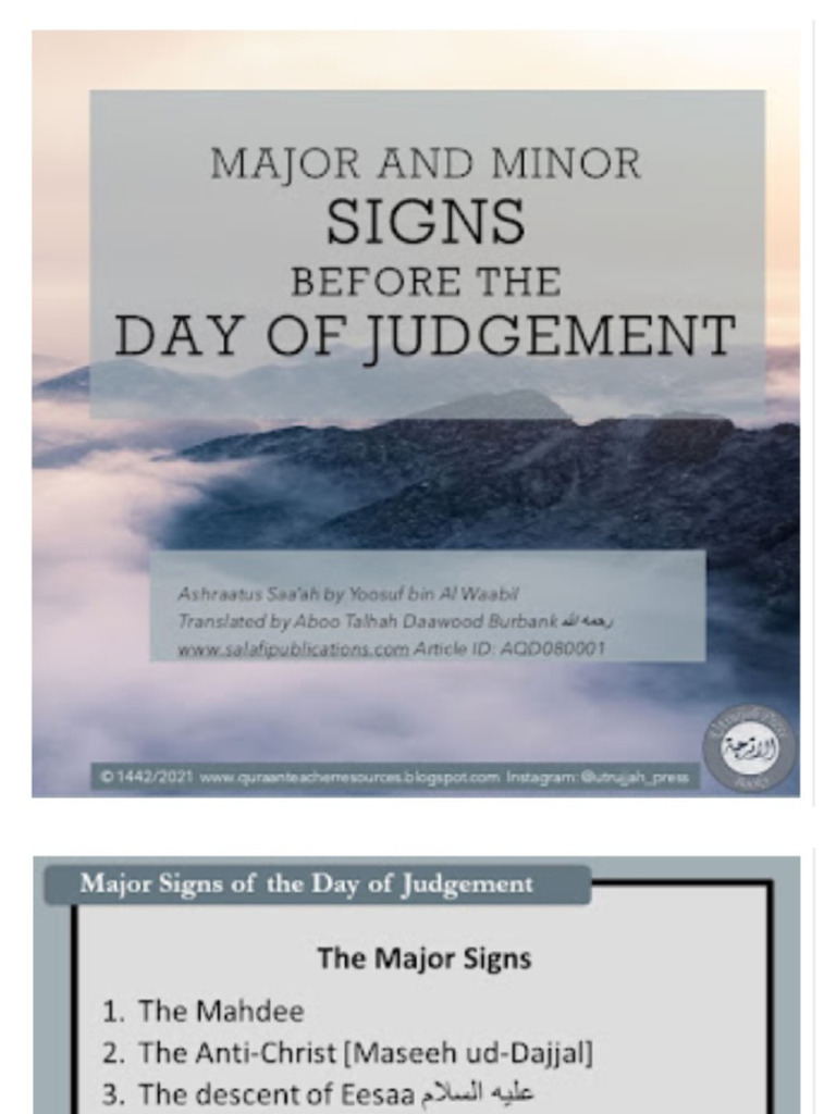 Major and Minor Signs Before The Day of Judgement | PDF