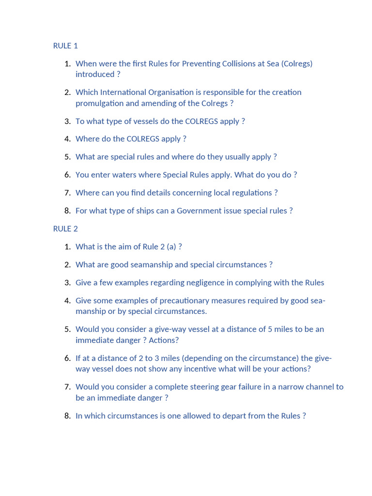 RULE 1 & 2 QUESTIONS | PDF