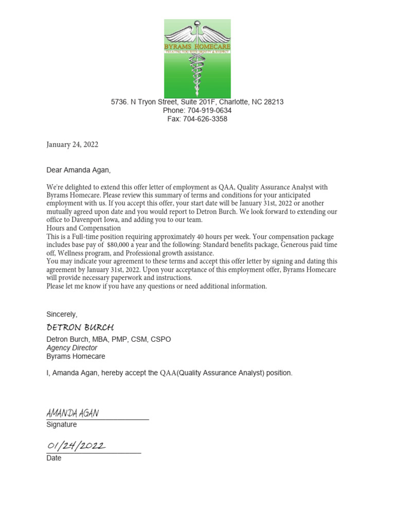 Agan Offer Letter | PDF