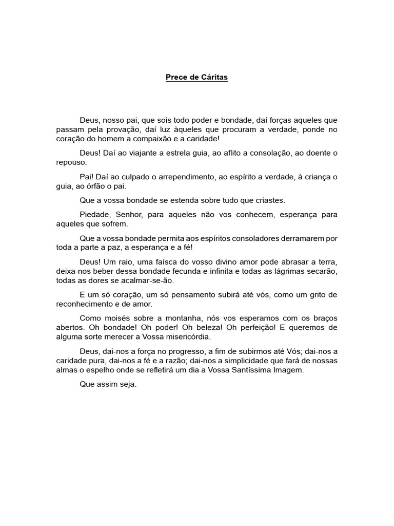 Prece de Cáritas | PDF