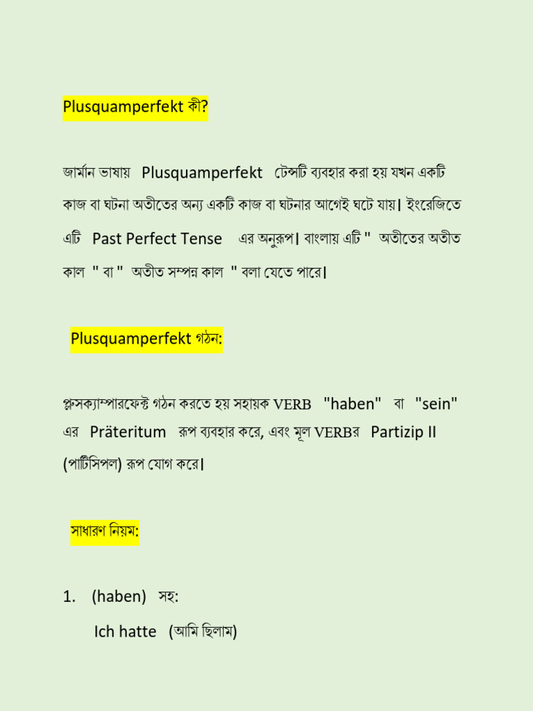Plusquamperfekt | PDF