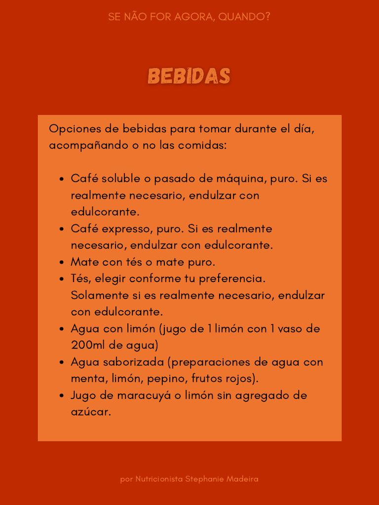 Opciones de Bebidas Saludables Diarias | PDF