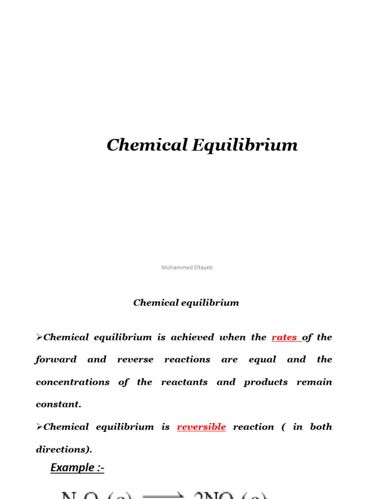 Understanding Chemical Equilibrium | PDF