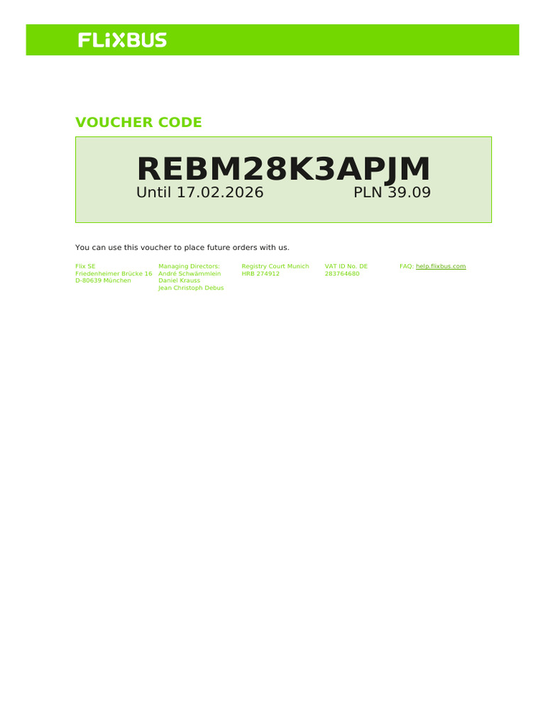 Flix SE Voucher Code Details | PDF