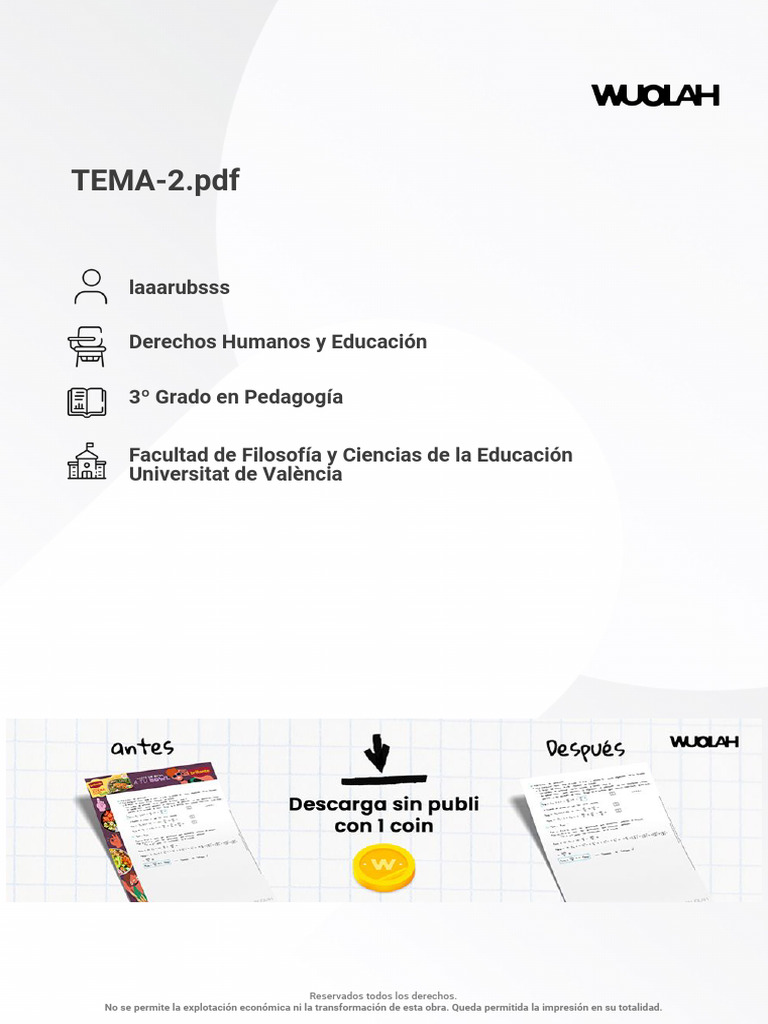 Wuolah Free TEMA 2 | PDF | Derechos humanos | Sociedad
