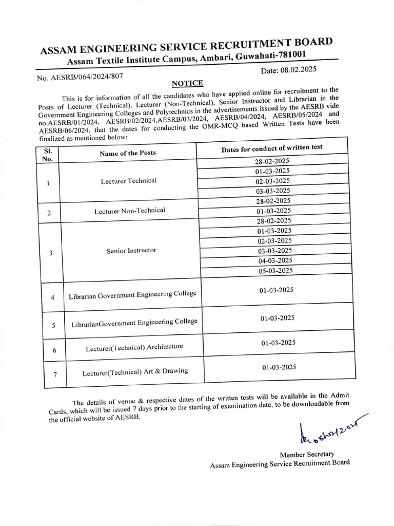 Exam Schedule | PDF