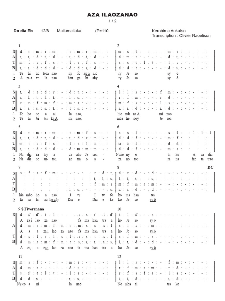 Aza ilaozanao solfa | PDF