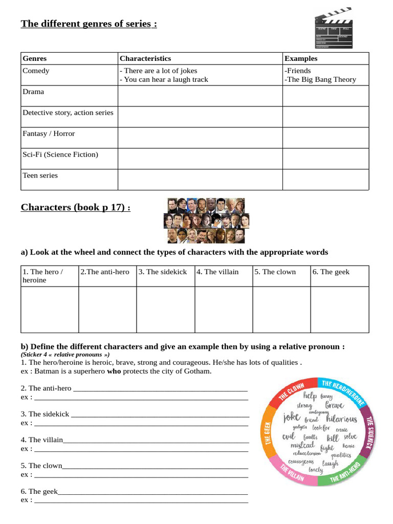Different Genres of Series and Characters (Wheel P 17) | PDF