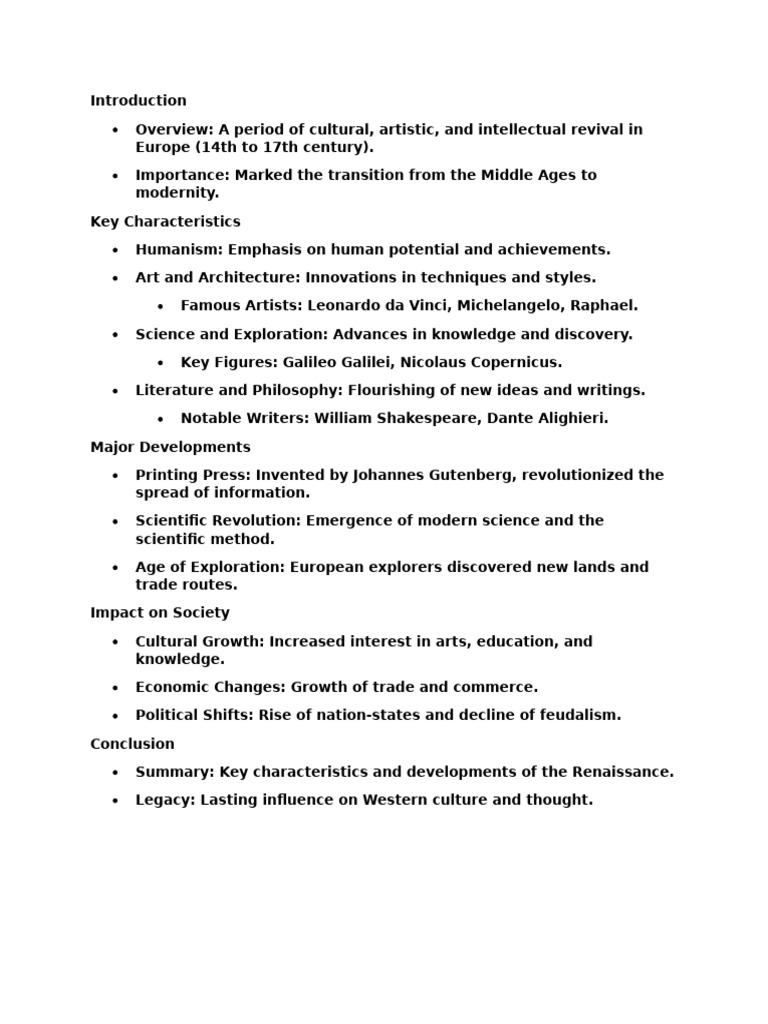 Introduction to the Renaissance | PDF