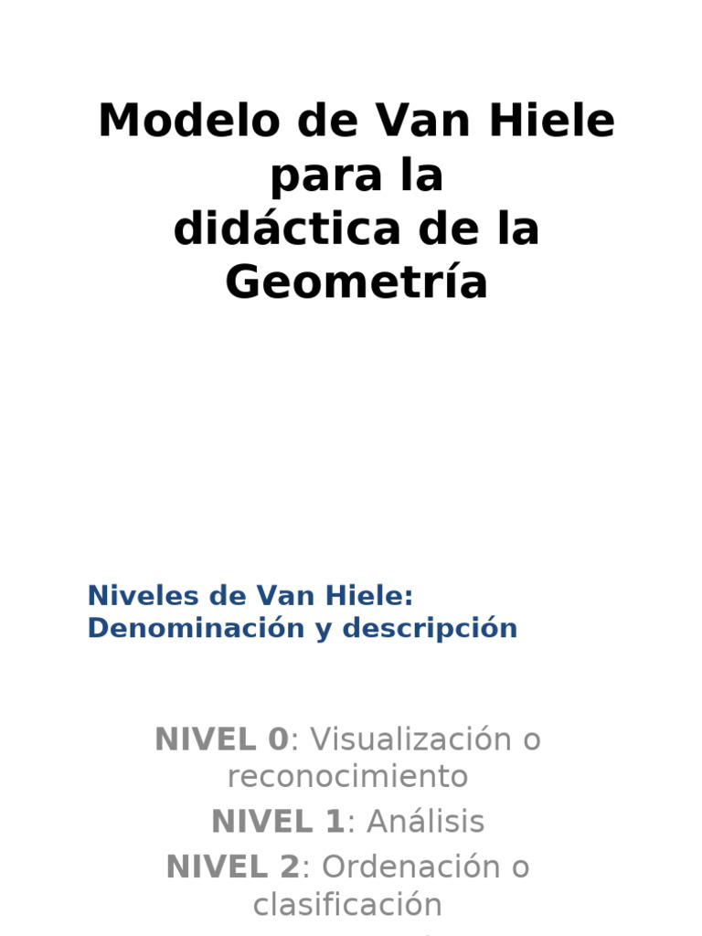 Ensenanza de La Geometria Modelo de Van Hiele | PDF | Geometría | Aprendizaje