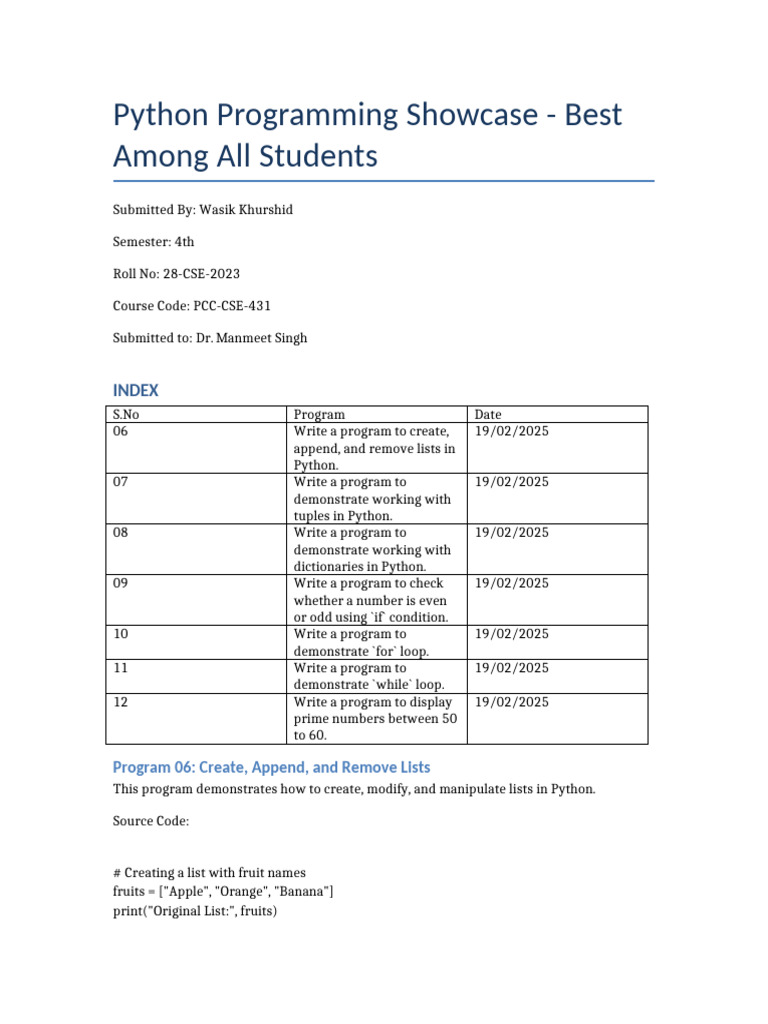 Python List Operations Guide | PDF