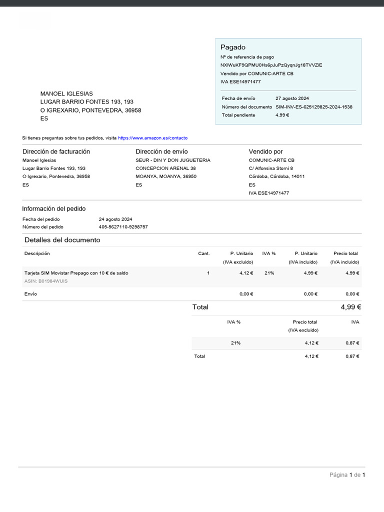 Invoice | PDF | Tecnología bancaria