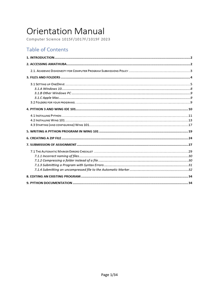 csc1015f 2023 Orientation Manual | PDF | Computer File | Computer Programming