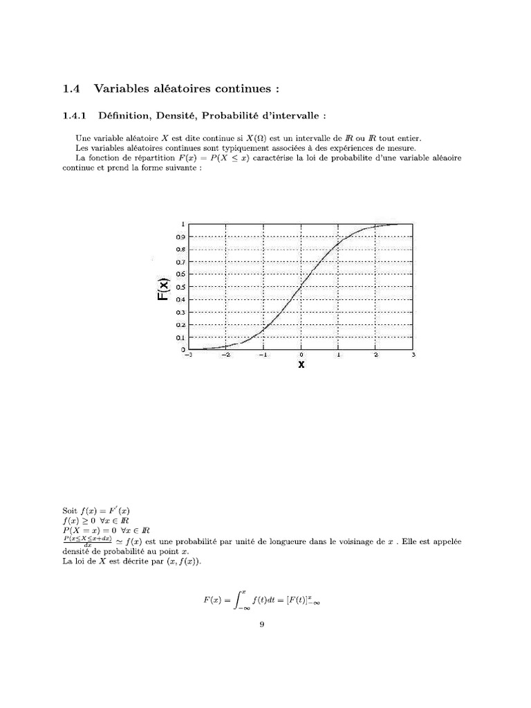Chapitre5 Variable Aleatoire Continu 2021-22 | PDF