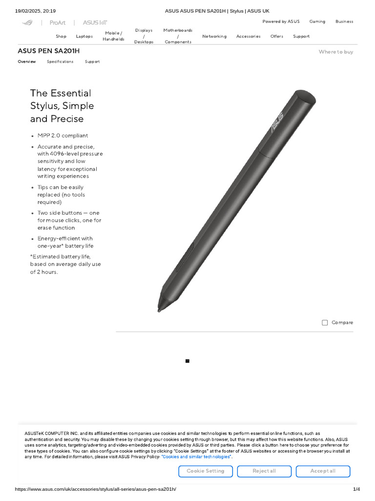 ASUS ASUS PEN SA201H - Stylus - ASUS UK | PDF | Personal Computers ...