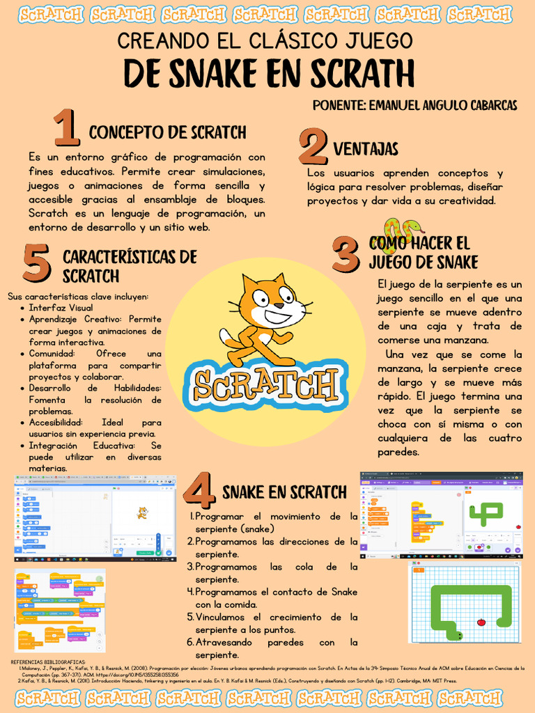 Crear Snake en Scratch: Guía Básica | PDF | Scratch (lenguaje de ...