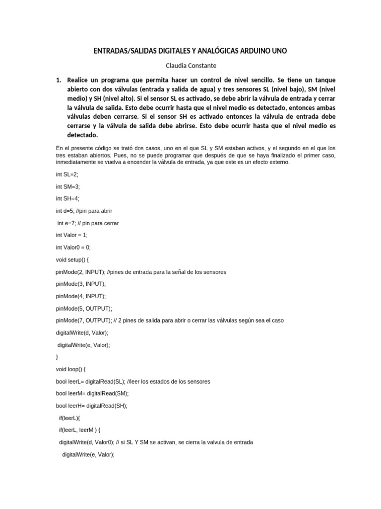 Deber Arduino | PDF | Cambiar | Ingeniería Informática