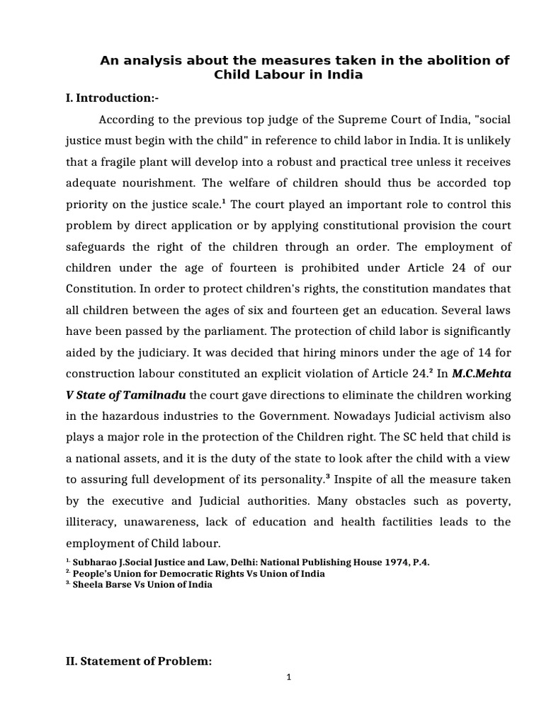 BA0210009 - K.S. Ashwin Sri Ram Labour Law Project | PDF | Child Labour | Labour Law