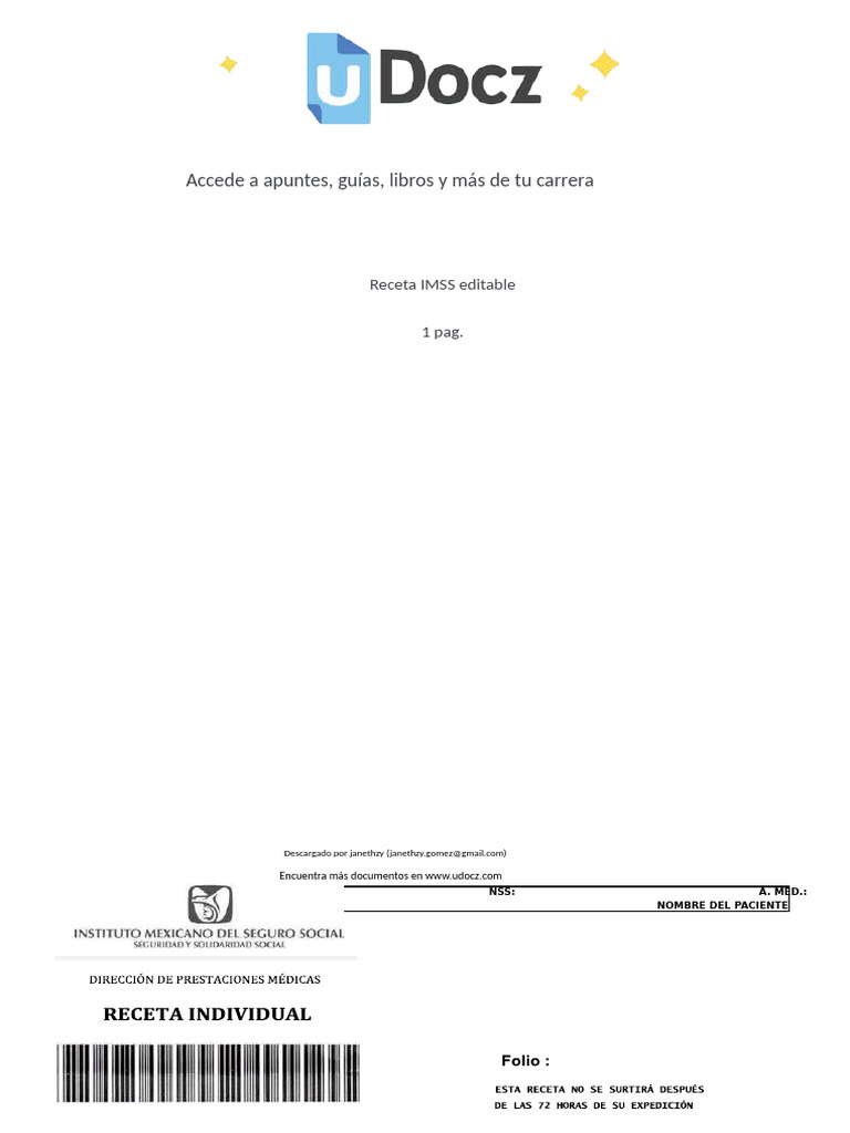 Receta IMSS Editable en PDF | PDF