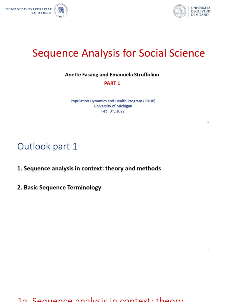 Social Sequence Analysis Methods | PDF | Regression Analysis | Sequence