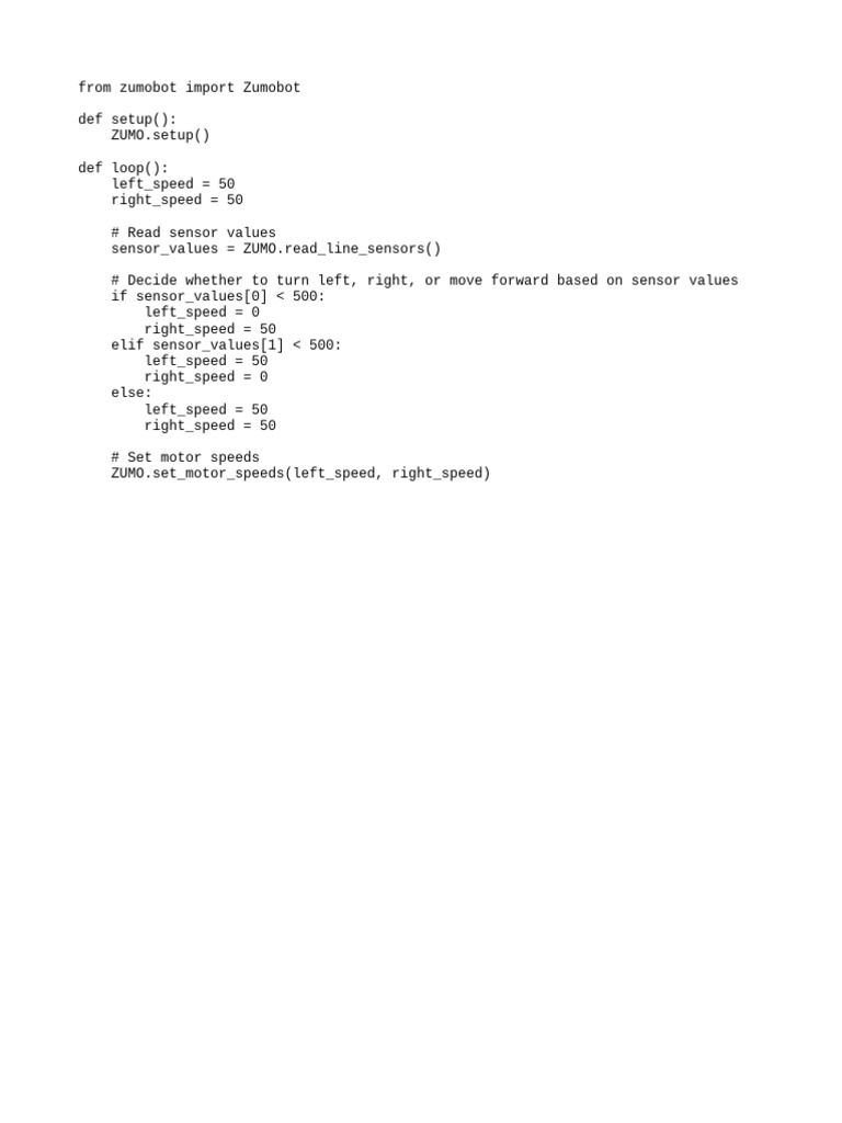 Zumo Robot Line Following Guide | PDF