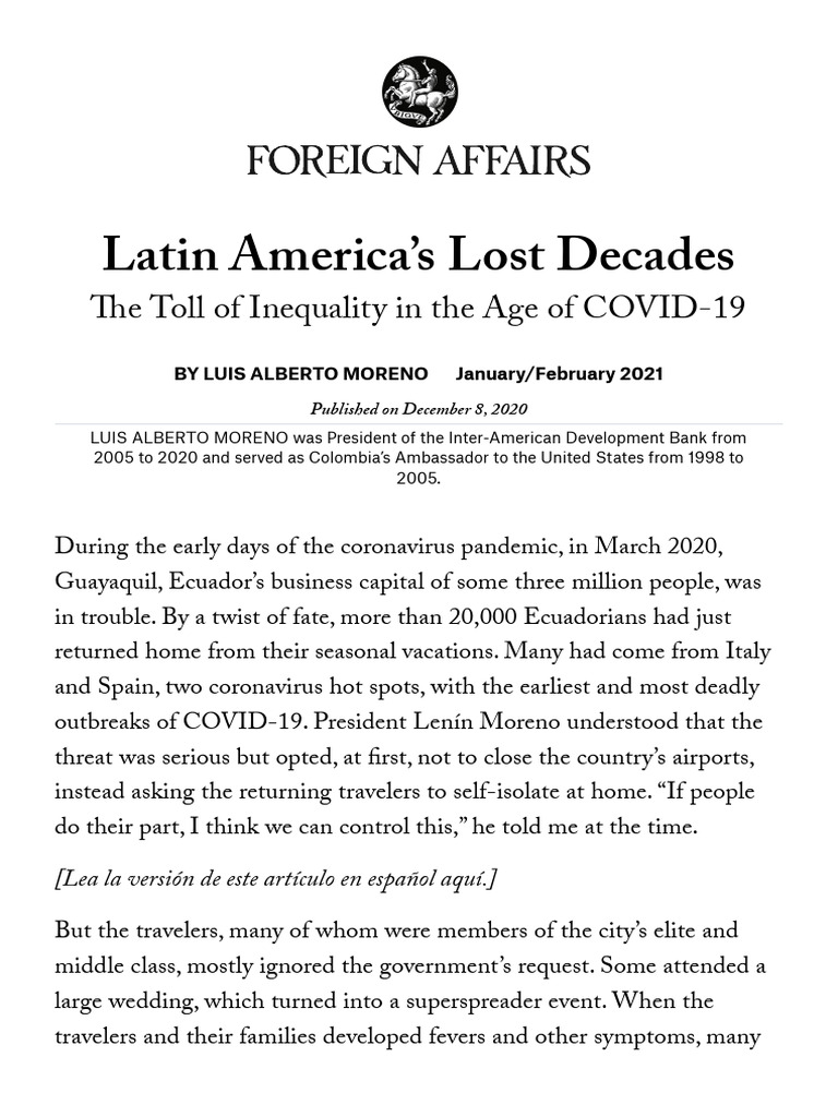 Latin America's Lost Decades - Foreign Affairs | PDF | Economic ...