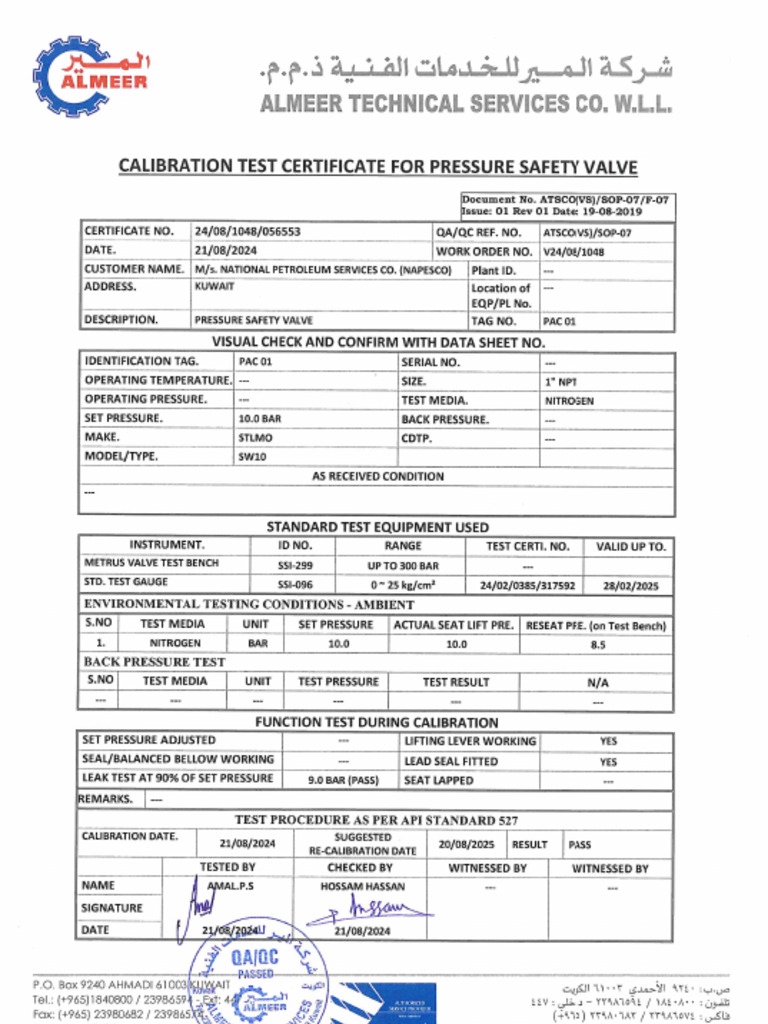 Air Compressor Pressure Safety Valve | PDF