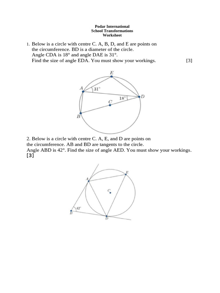 Circle Theorem W2 | PDF
