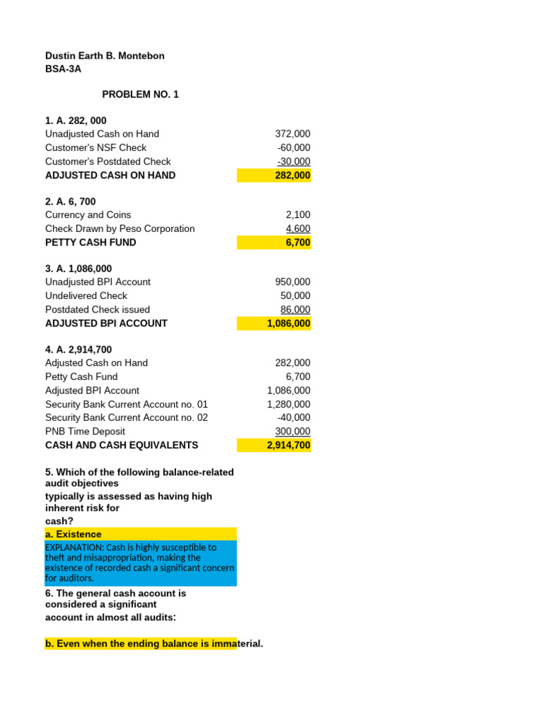 AUDIT_C&CE_DustinEarthMontebon | PDF | Banks | Audit