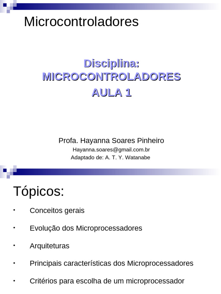 aula1_micro | PDF | Armazenamento de dados de computador | Microprocessador