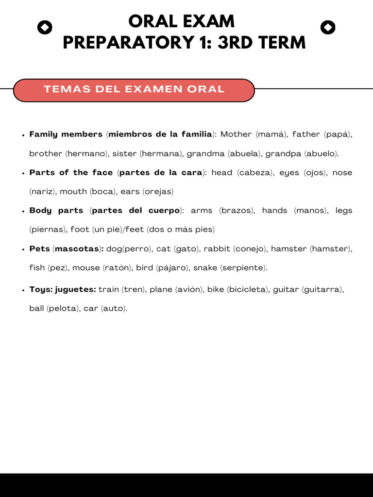 Prep 1 Oral Exam-3rd Term | PDF