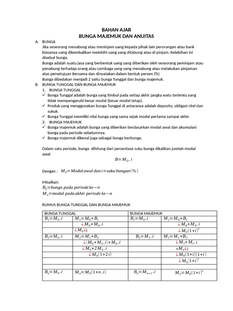 Materi Bunga Majemuk Dan Anuitas-1 | PDF
