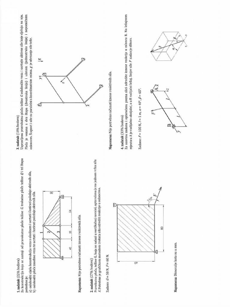 Prvi Kolokvij Iz Mehanike 1 2020. - Riješeni Primjer - Korigirano | PDF