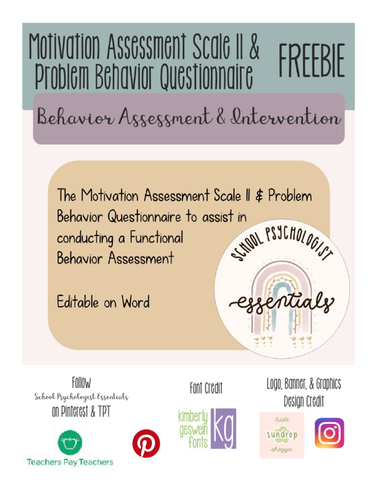 MotivationAssessmentScaleIIProblemBehaviorQuestionnaire-1 | PDF ...