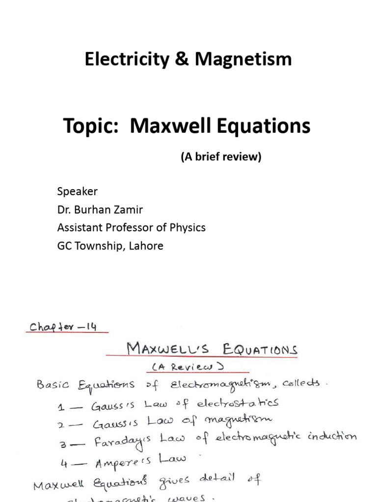 Maxwell Equations Review Pdf