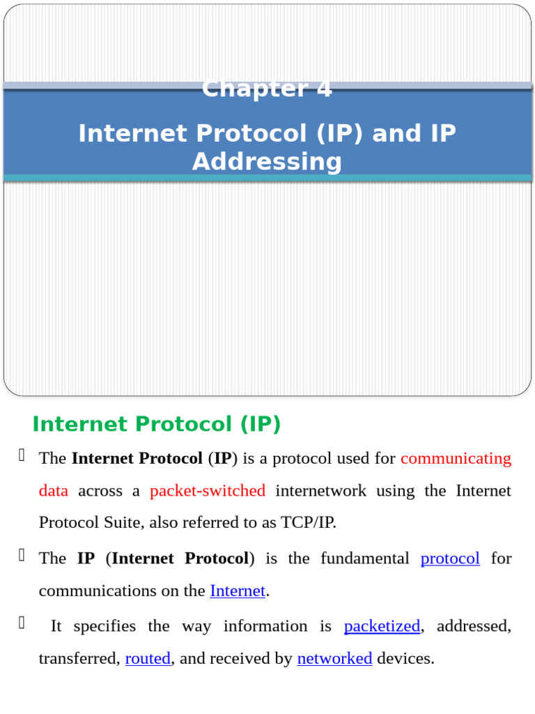 Chapter 4 Second Year | PDF | Internet Protocols | Computer Network