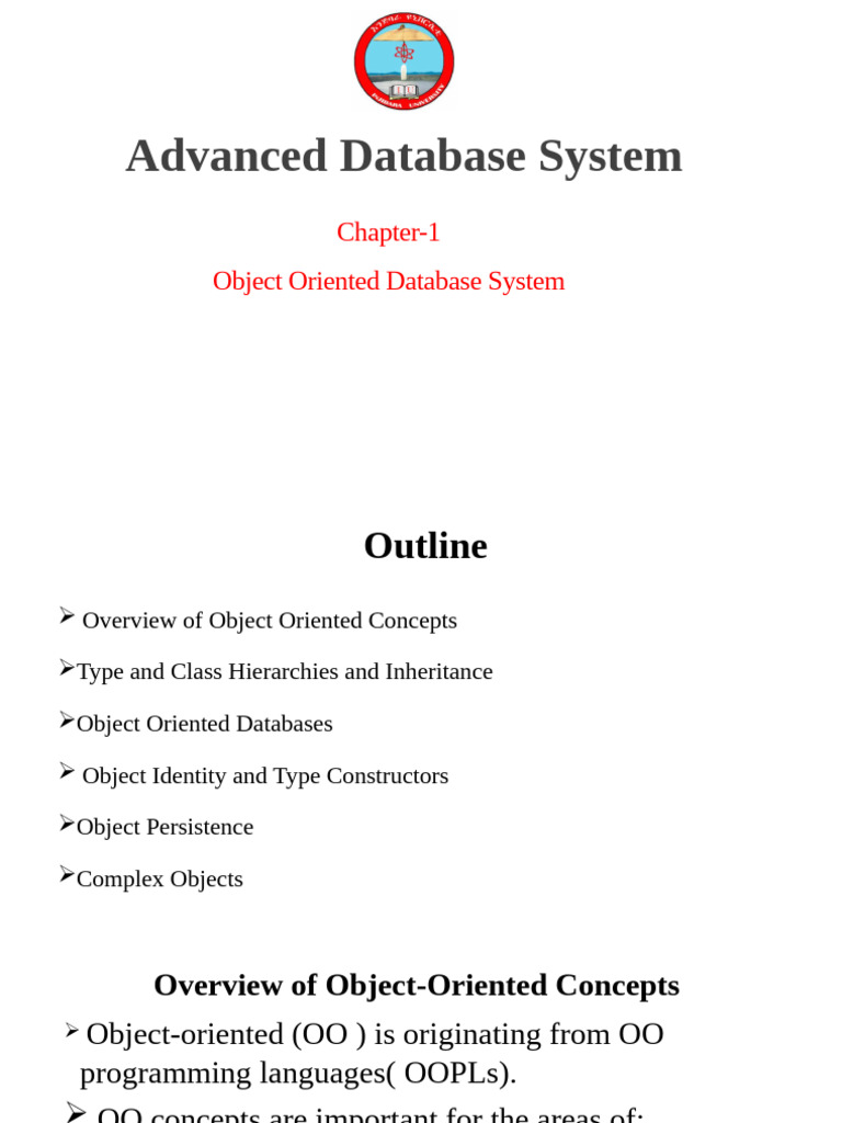 Advanced Database System Pdf Object Oriented Programming Object Computer Science